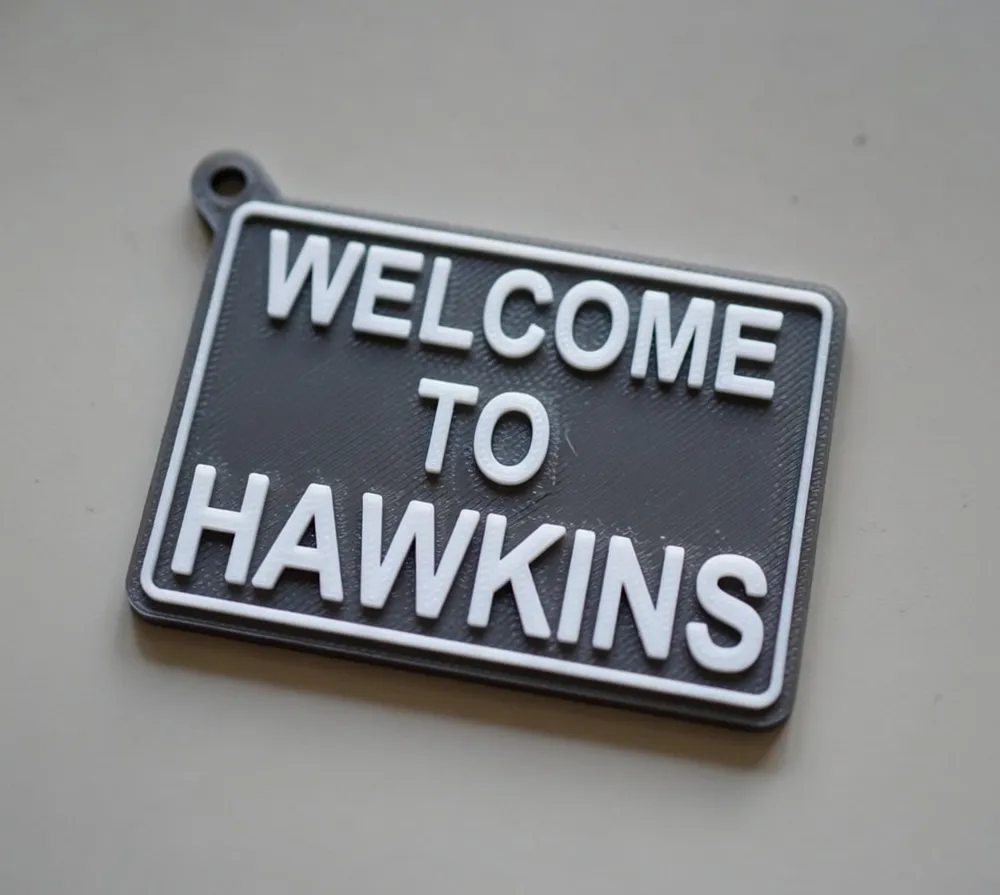 Willkommen beim Hawkins-Schild Schlüsselanhänger – Kostenloses 3D ...