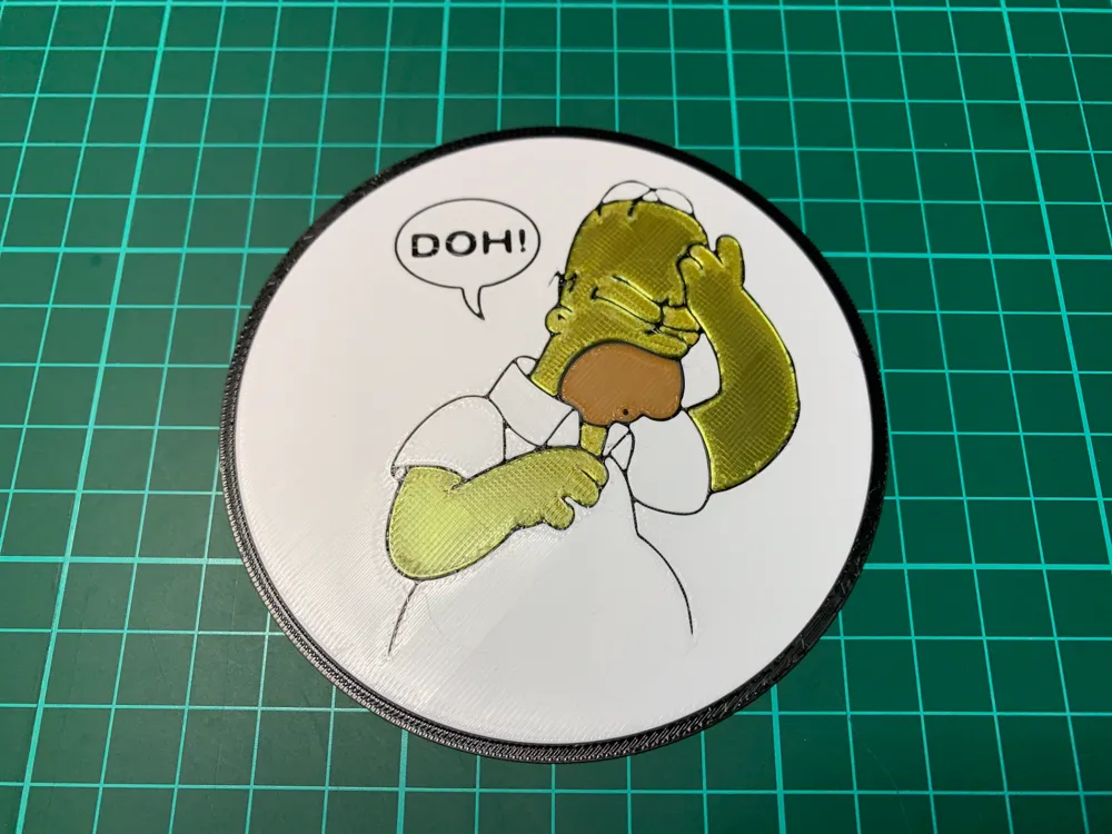 D'oh Cold Drinks Coaster by Wiseone - MakerWorld