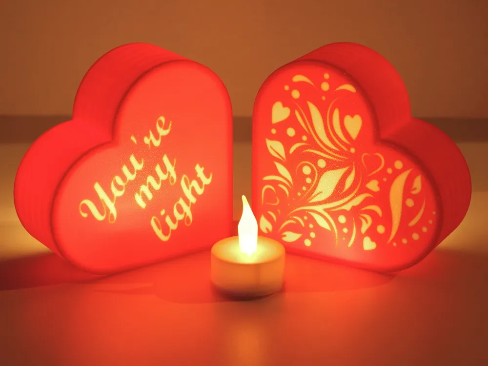 Customizable Heart Lightbox / Giftbox - Free 3D Print Model - MakerWorld