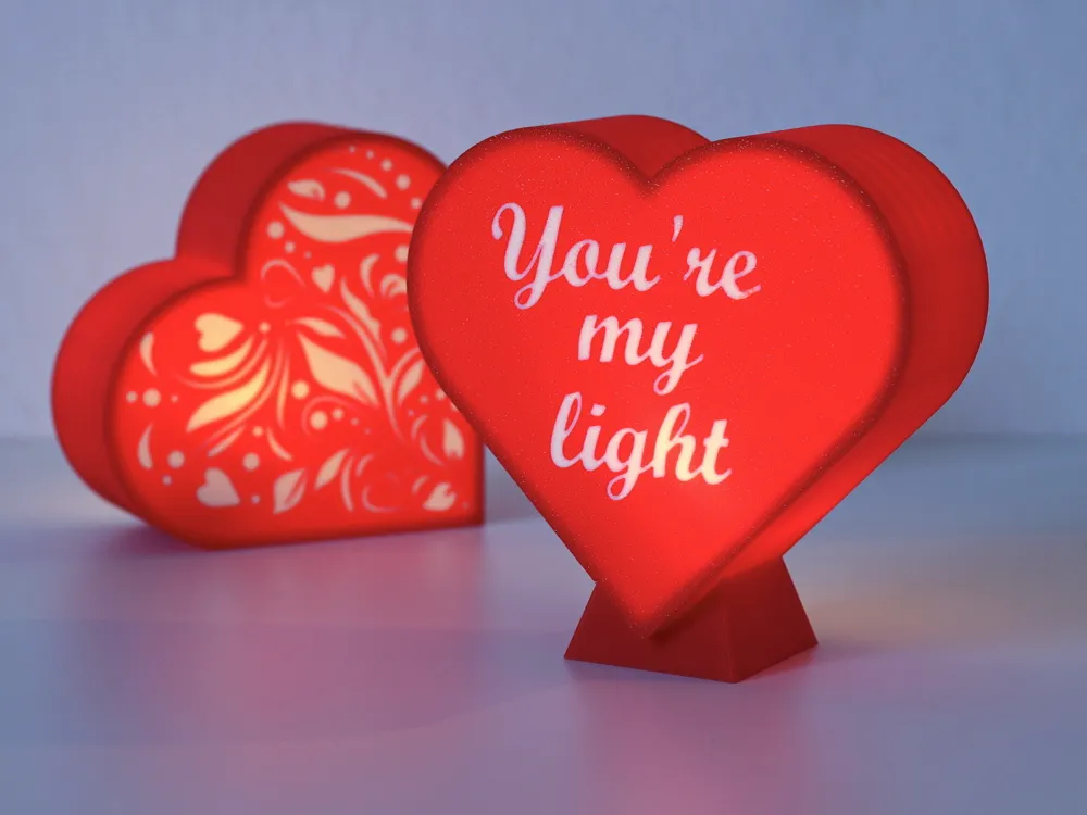 Customizable Heart Lightbox / Giftbox - Free 3D Print Model - MakerWorld