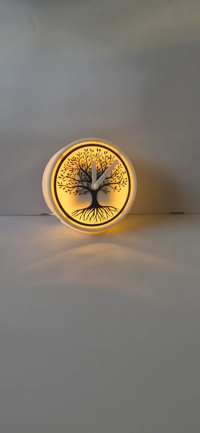 Simple clock with tree of life motif by JLA1mini - MakerWorld