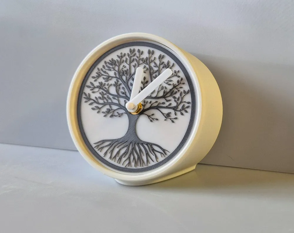 Simple clock with tree of life motif by JLA1mini - MakerWorld