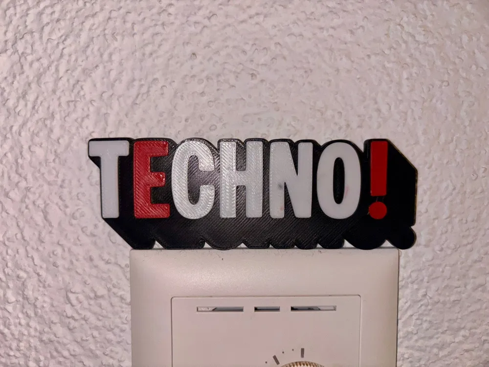 Techno Logo Sign 3D Look - Scalable Size by Drokk MakerWorld: Download ...