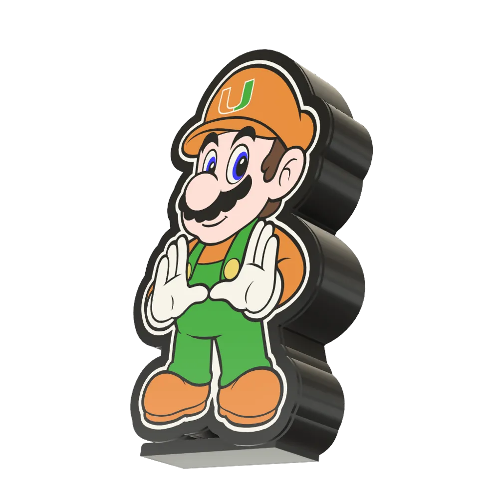 Mario - Miami Hurricanes - Light Box - Free 3D Print Model - MakerWorld