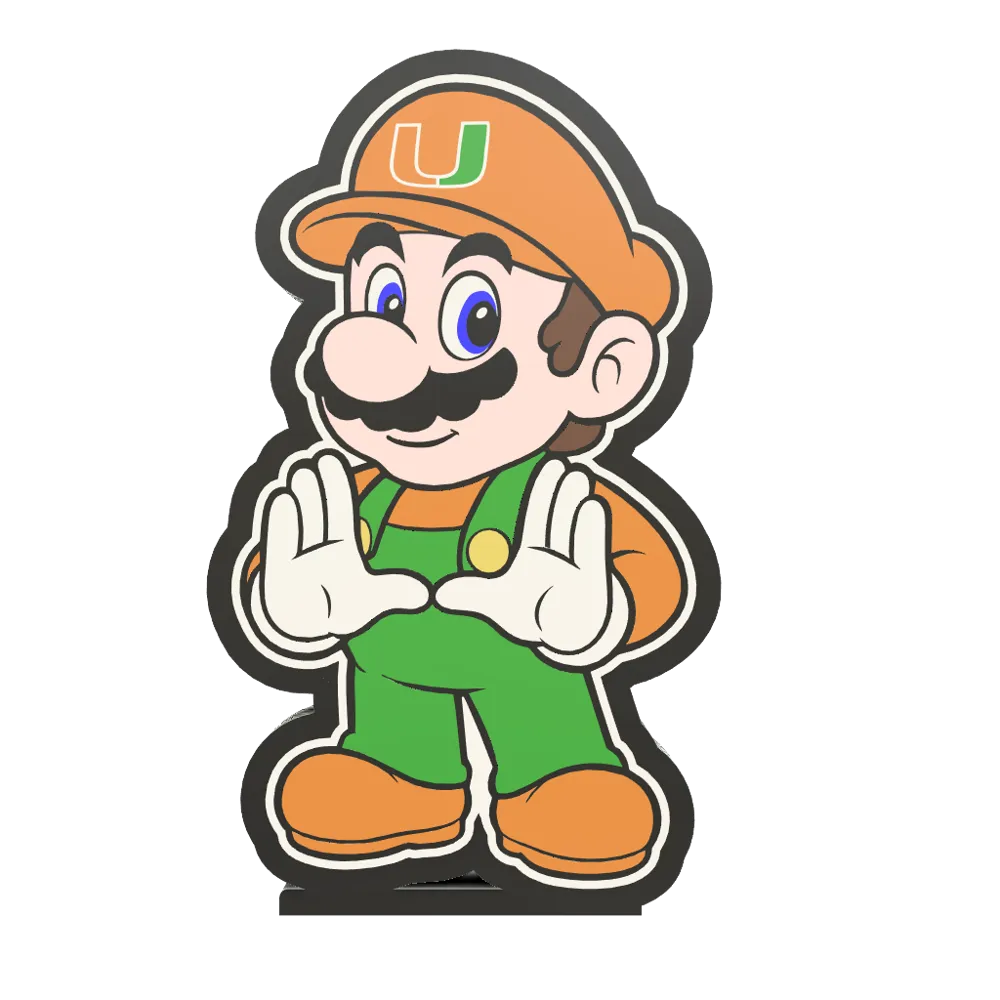 Mario - Miami Hurricanes - Light Box - Free 3D Print Model - MakerWorld