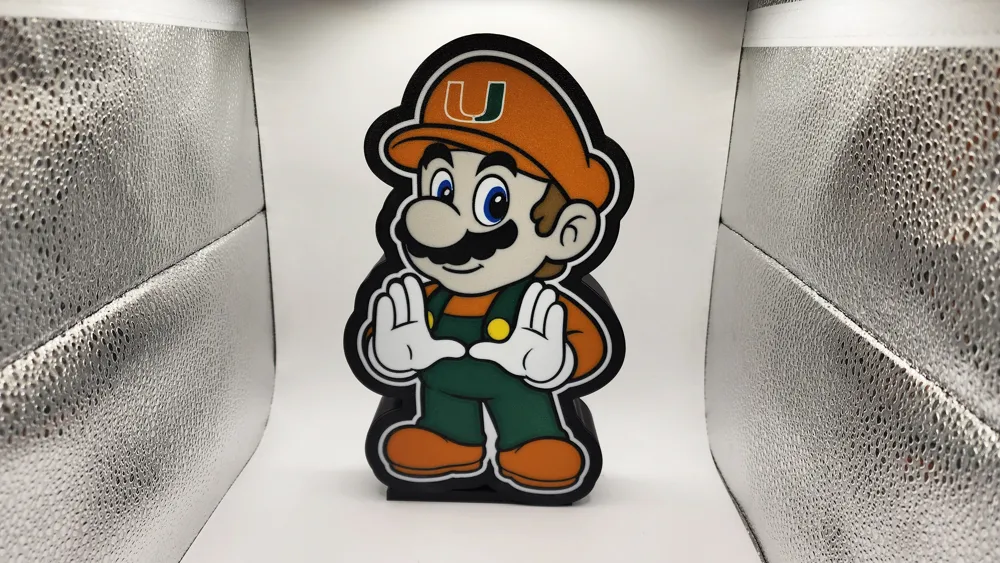 Mario - Miami Hurricanes - Light Box - Free 3D Print Model - MakerWorld