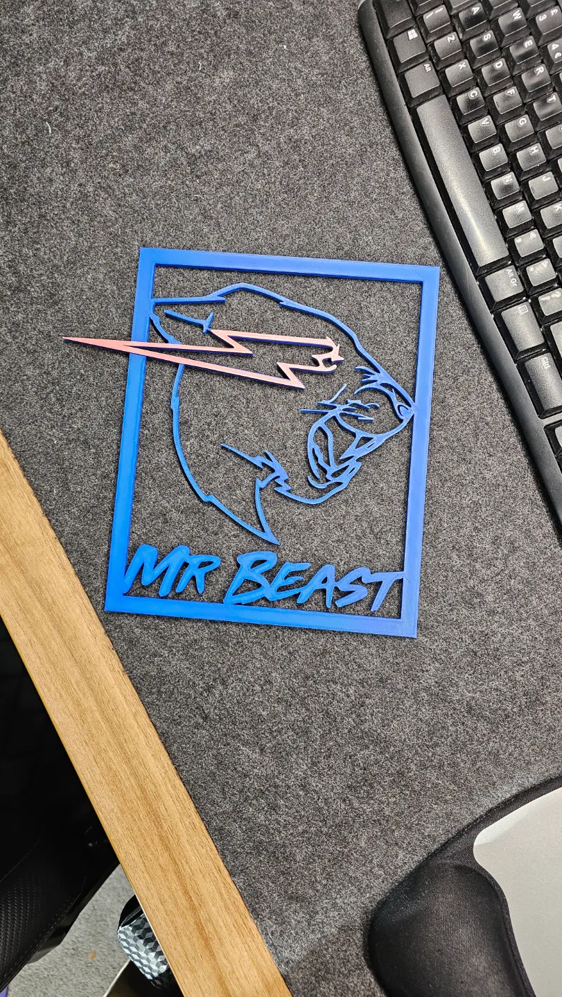 Mr Beast Line Art Sign by Polletronics - MakerWorld