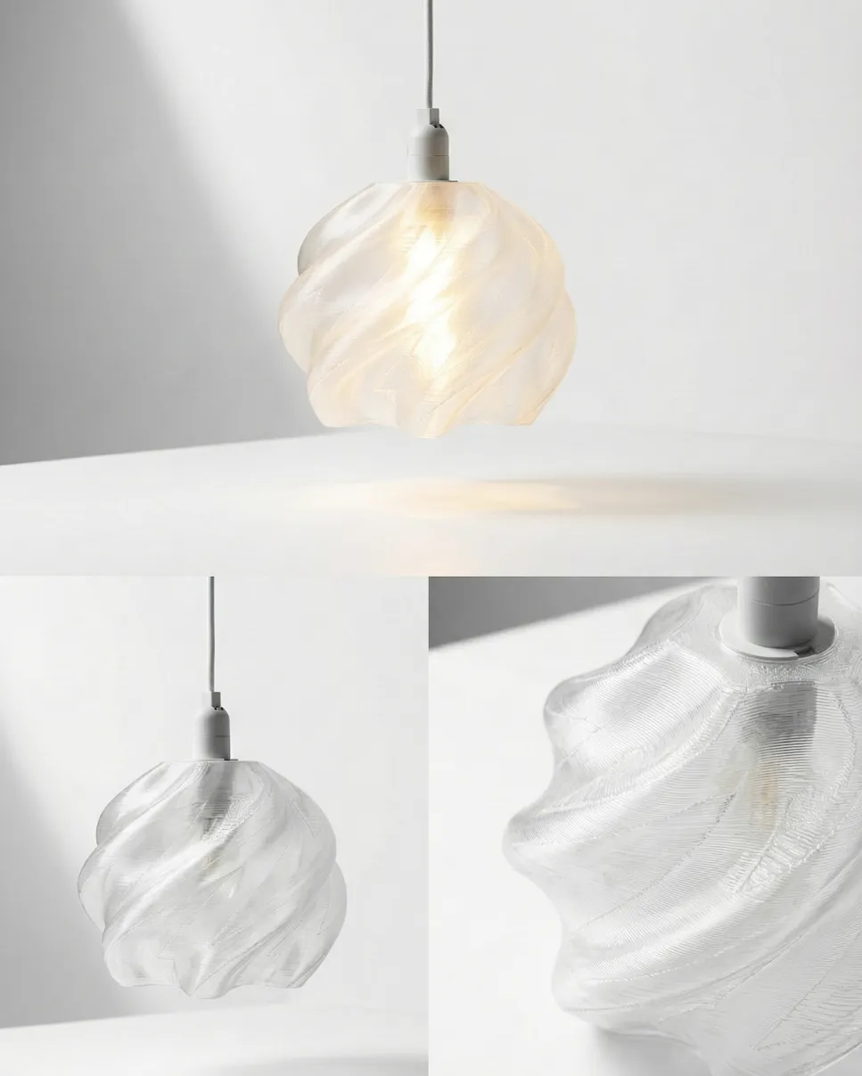Parametric Modern Pendant Lamp Smooth & Textured - Free 3D Print Model ...