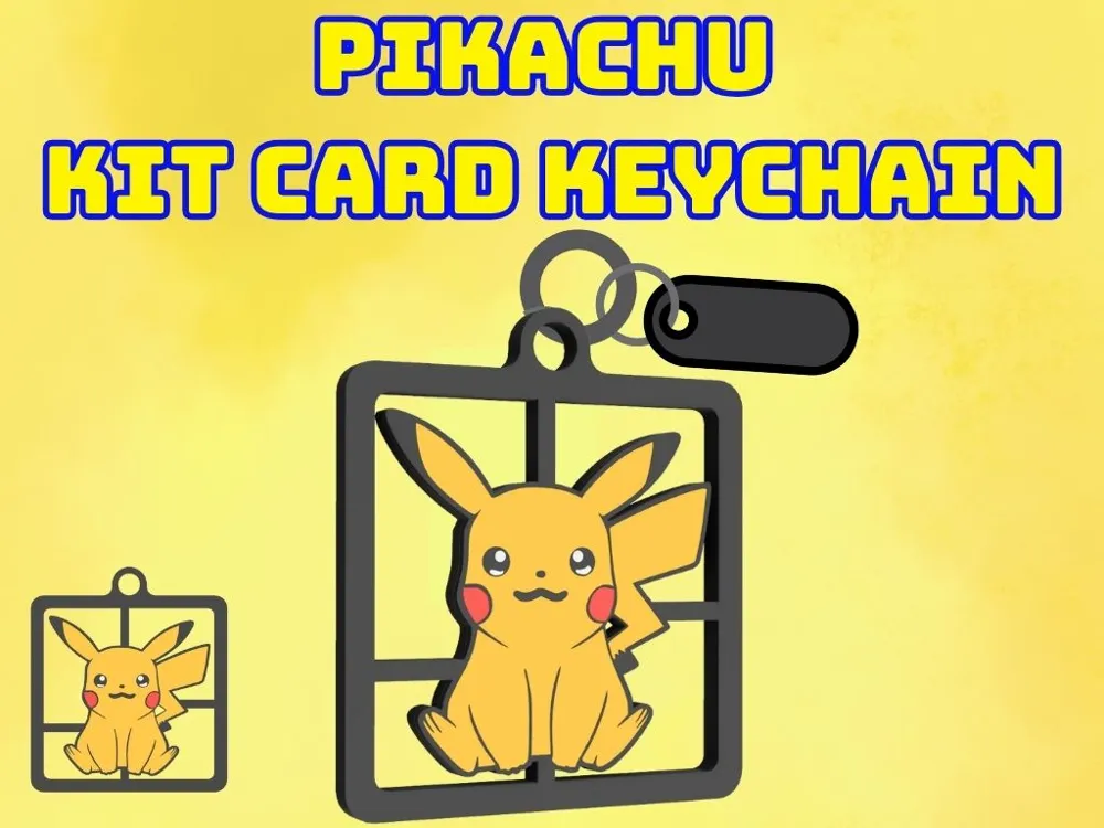 Pikachu Kit Card style Keychain by B-Engineer - MakerWorld