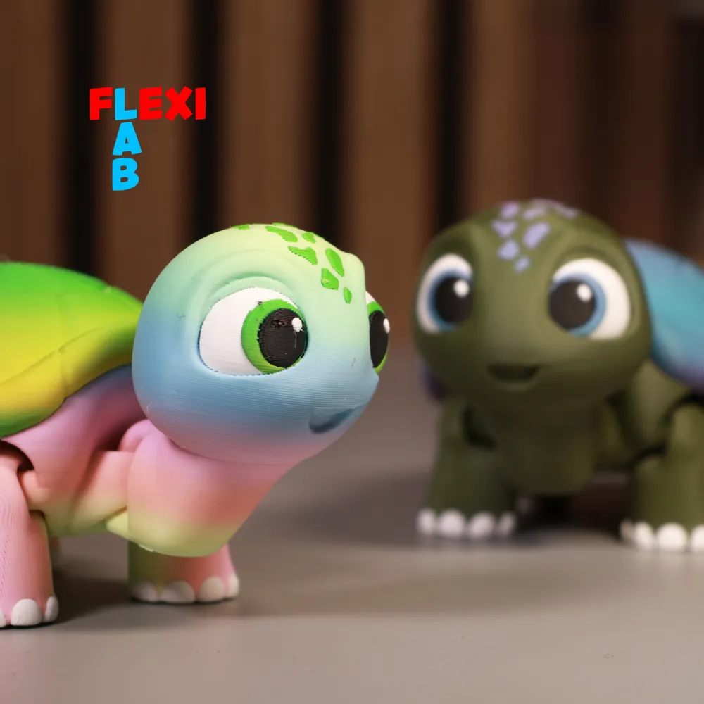 FLEXI Turtle Movable Cute Turtle Fidget - Free 3D Print Model - MakerWorld