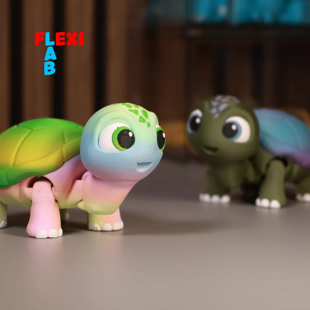 FLEXI Turtle Movable Cute Turtle Fidget - Free 3D Print Model - MakerWorld