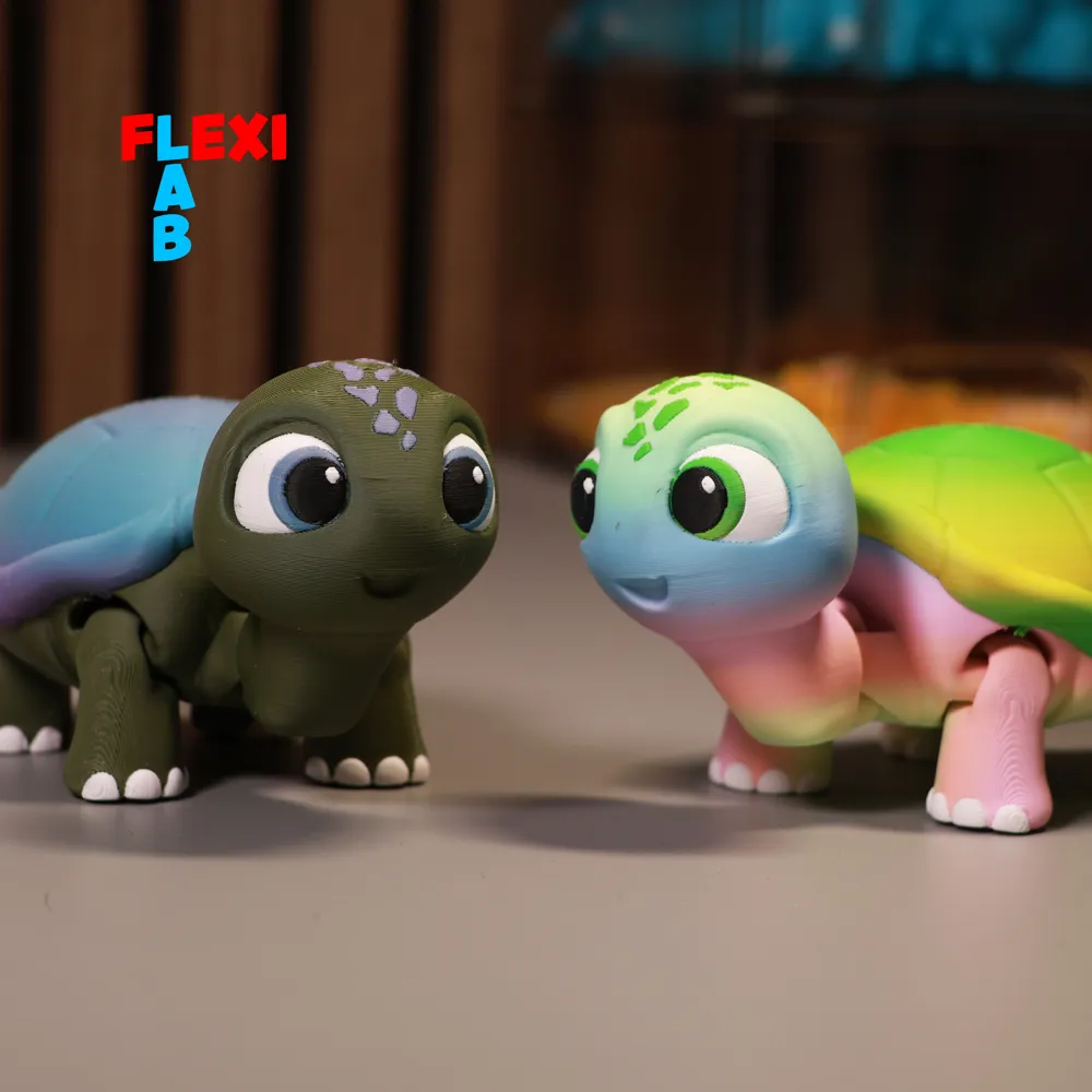 FLEXI Turtle Movable Cute Turtle Fidget - Free 3D Print Model - MakerWorld
