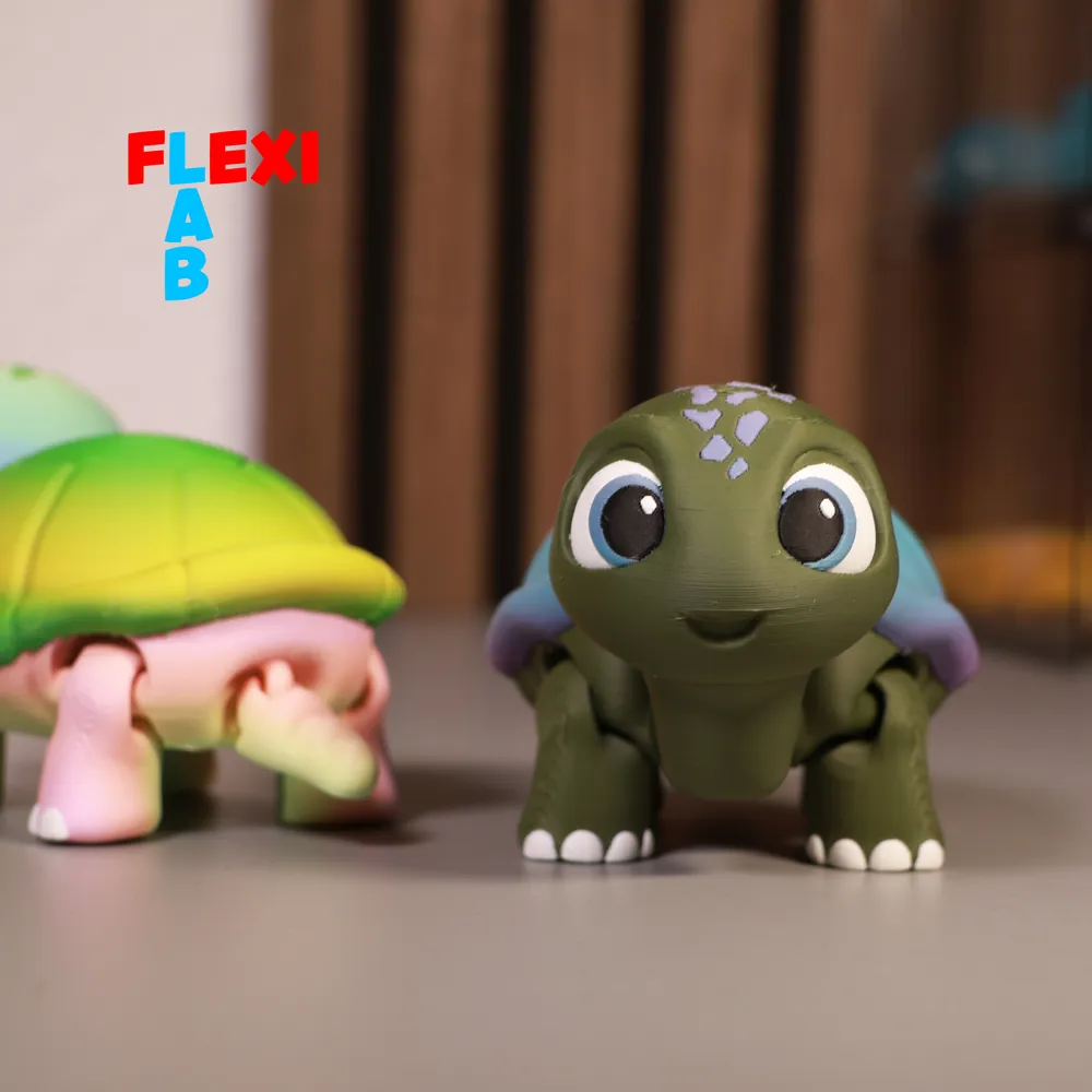 FLEXI Turtle Movable Cute Turtle Fidget - Free 3D Print Model - MakerWorld