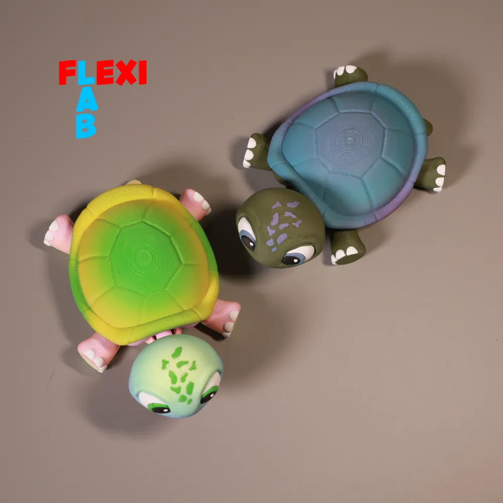 FLEXI Turtle Movable Cute Turtle Fidget - Free 3D Print Model - MakerWorld