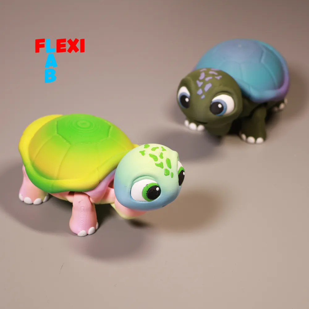 FLEXI Turtle Movable Cute Turtle Fidget - Free 3D Print Model - MakerWorld