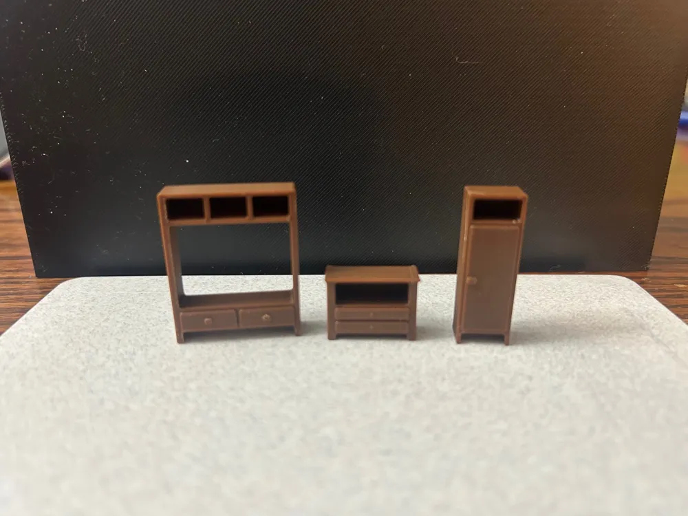 1:64 Modular TV & Entertainment Center Set - Free 3D Print Model ...
