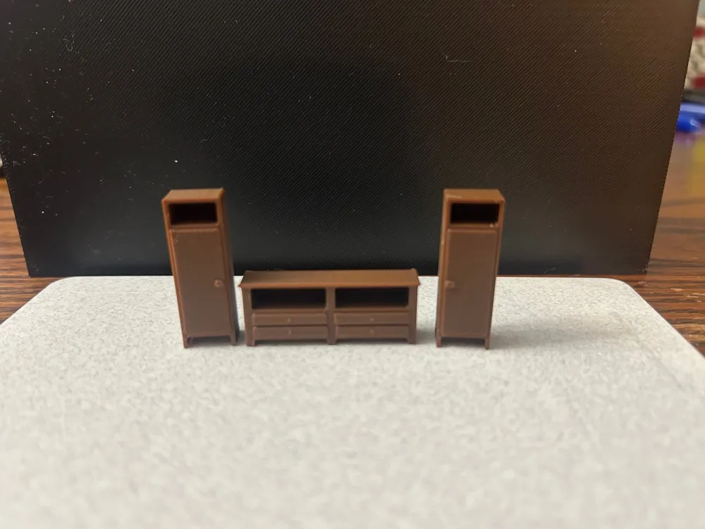 1:64 Scale Modular TV & Entertainment Center Set - Free 3D Print Model ...