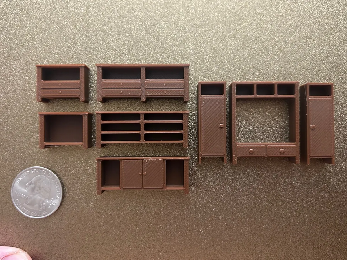 1:64 Modular TV & Entertainment Center Set - Free 3D Print Model ...