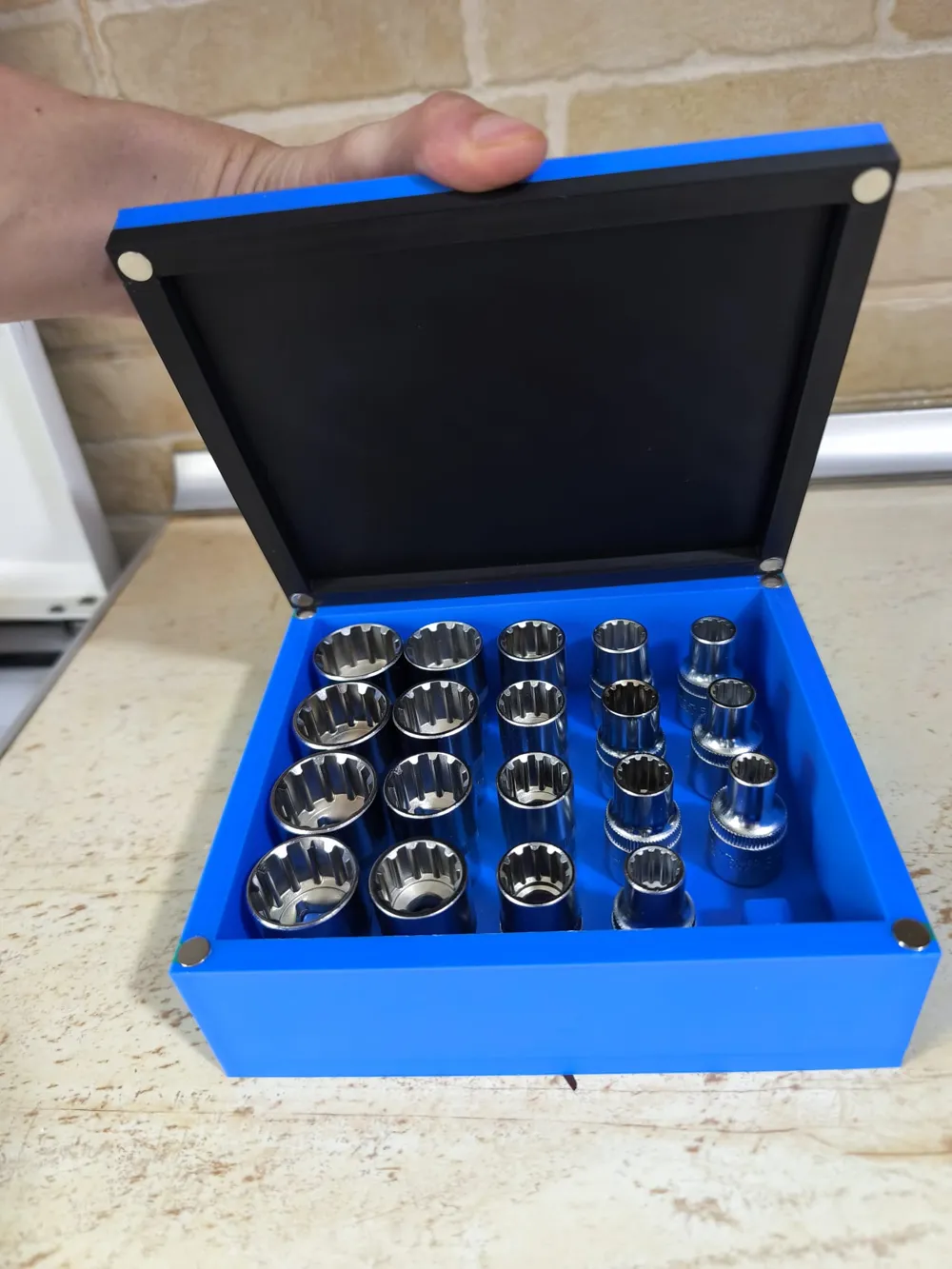 Customizable 1/2 Socket Wrench box by KrazyKong MakerWorld: Download ...