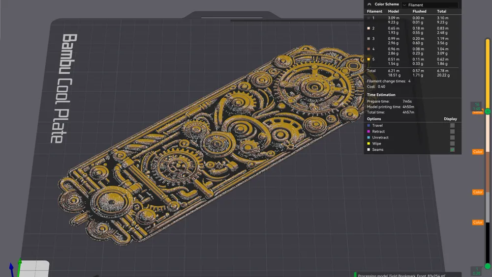 Steampunk Bookmark (HueForge) by modern.magician - MakerWorld
