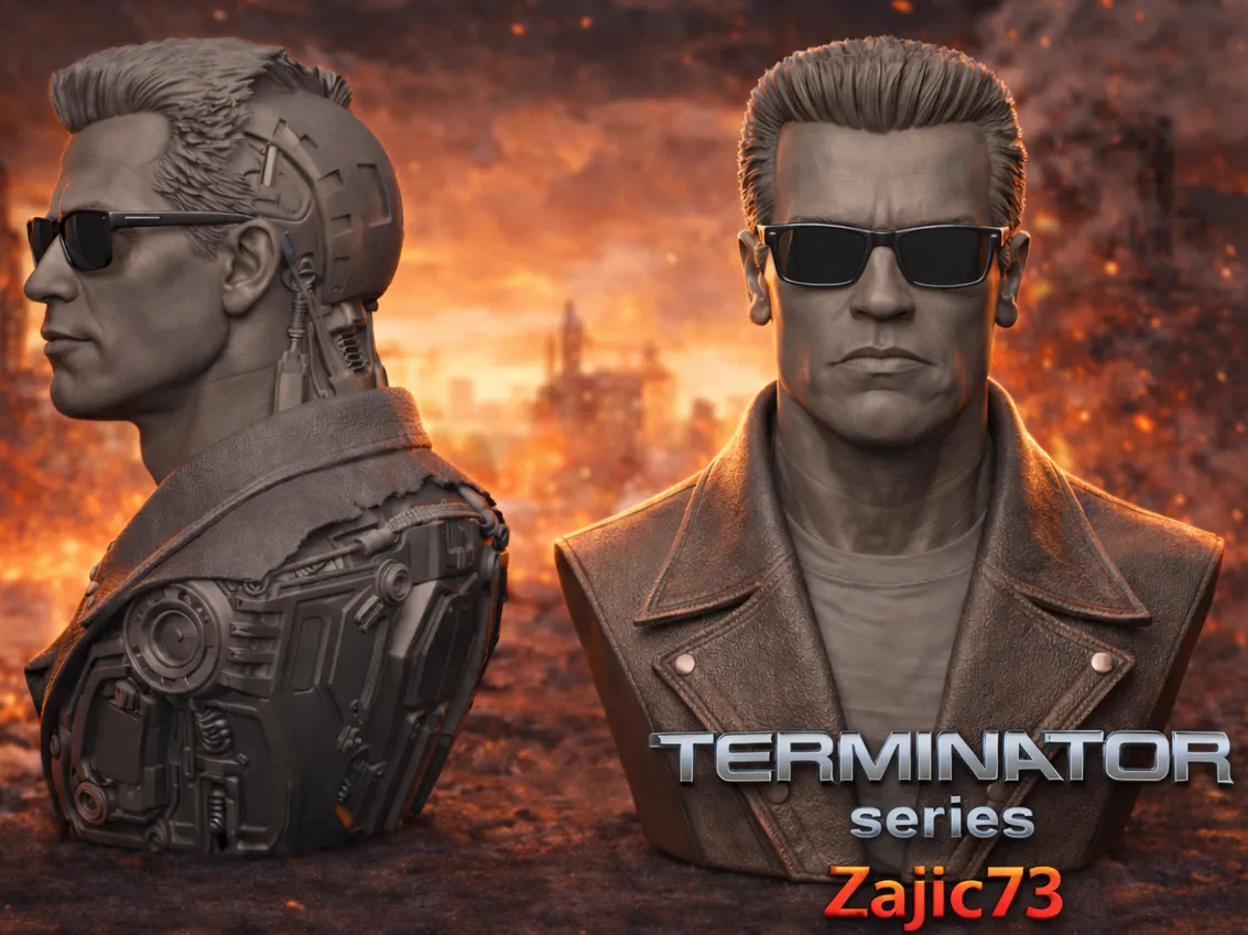 Terminator T800 arnold schwarzenegger bust - Free 3D Print Model ...