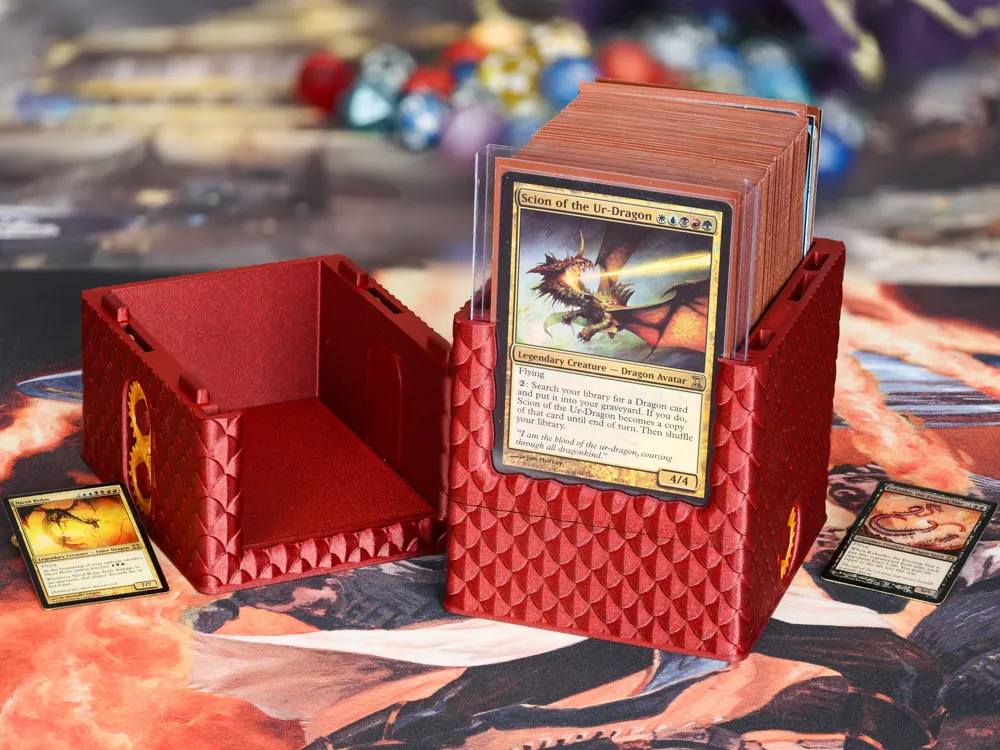Dragon Vault V2 - Mechanical MtG Commander DeckBox - Free 3D Print ...