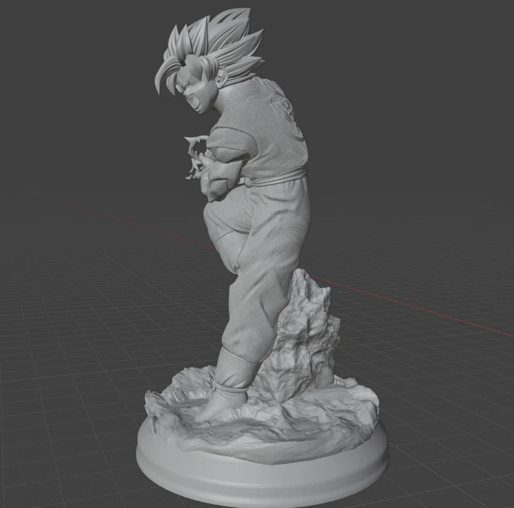 LIFE SIZE DRAGONBALL GOKU SSJ BLUE DISPLAY STATUE - Free 3D Print Model ...