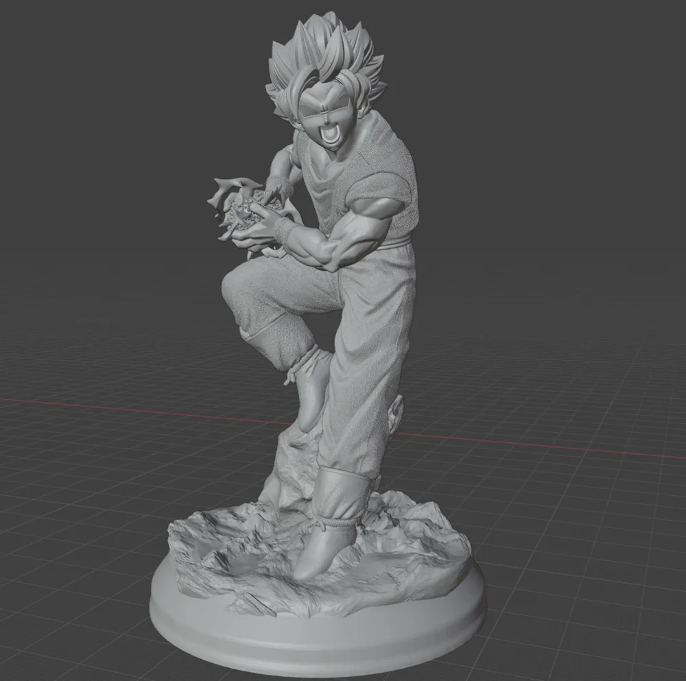 LIFE SIZE DRAGONBALL GOKU SSJ BLUE DISPLAY STATUE - Free 3D Print Model ...