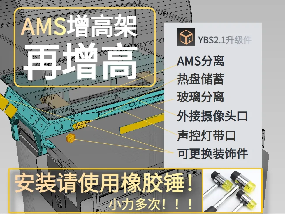 YIBOX—Elevated Bambu Lab AMS Riser Extension Kit 1.1 by YiBox - MakerWorld