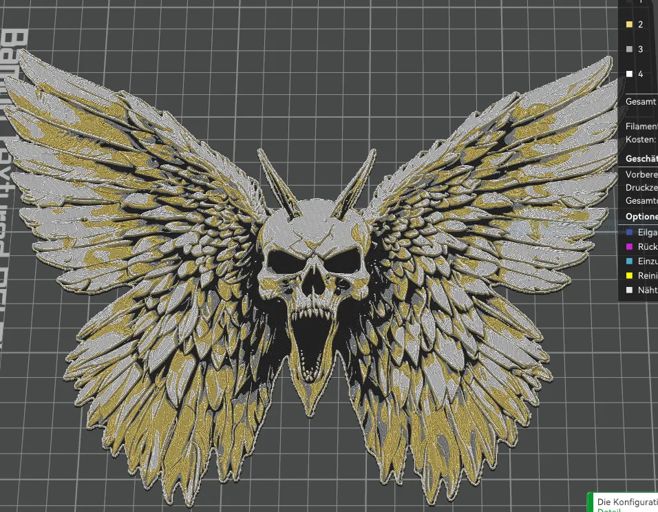 Skull with wings by aobens MakerWorld: Download Free 3D Models