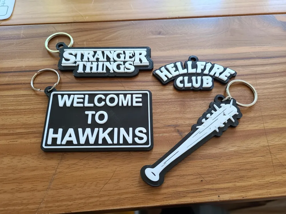 Stranger Things Keychain Collection - Free 3D Print Model - MakerWorld
