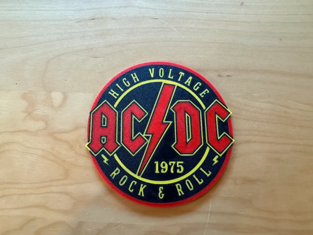 AC/DC Coaster (High Voltage - Rock & Roll) by SASS3DP - MakerWorld