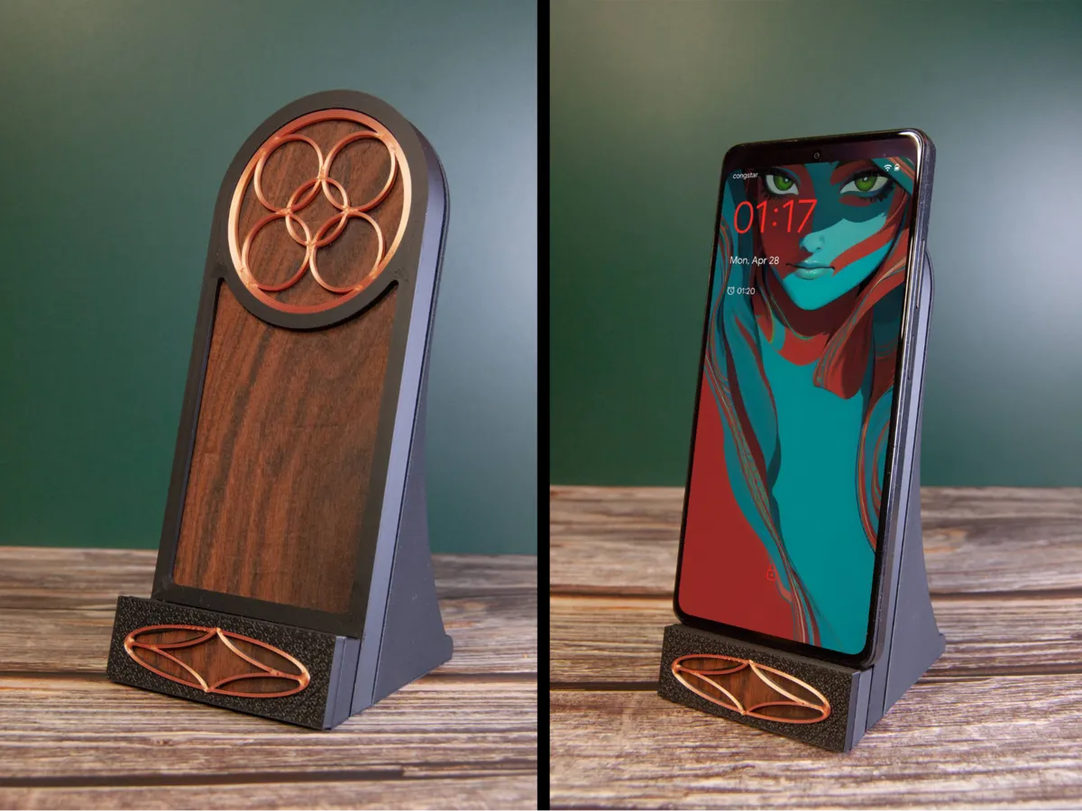 Prototype phone stand for 0.02"/ 0.5mm wood veneer by Hunter Rodrigez ...