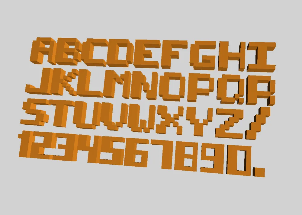 8-Bit Letters & Numbers Full Set by TripleGWorkshop - MakerWorld