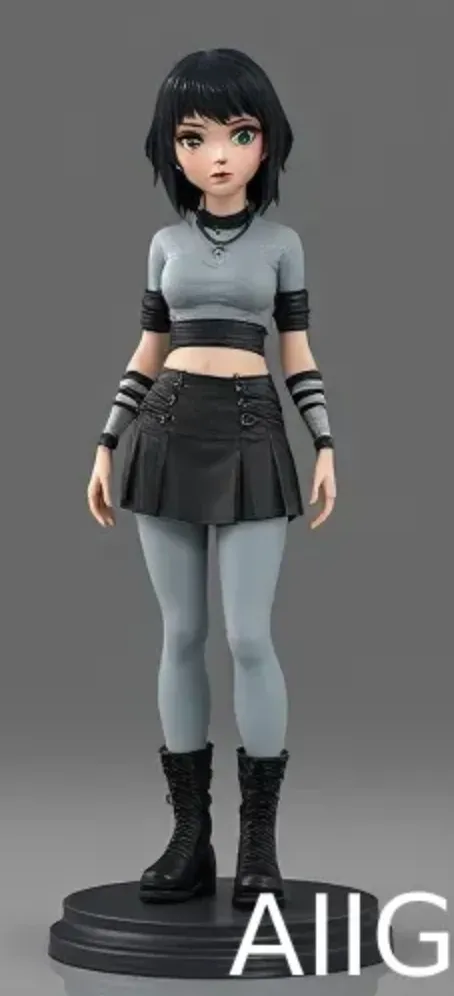Emo goth cheerleader girl by hobbie_Of_The_Week MakerWorld: Download ...