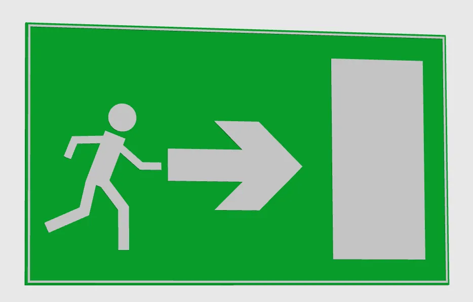 Exit sign Fluchtweg Schild - multiple directions by waglaboratory ...