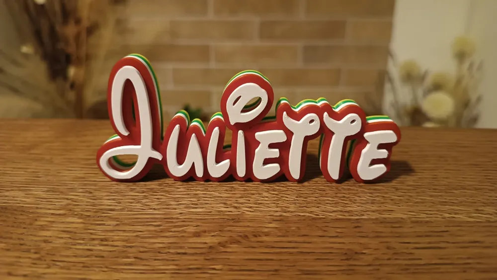Disney Name Sign Juliette Kid Room Wall Decor Tag - Free 3D Print Model ...