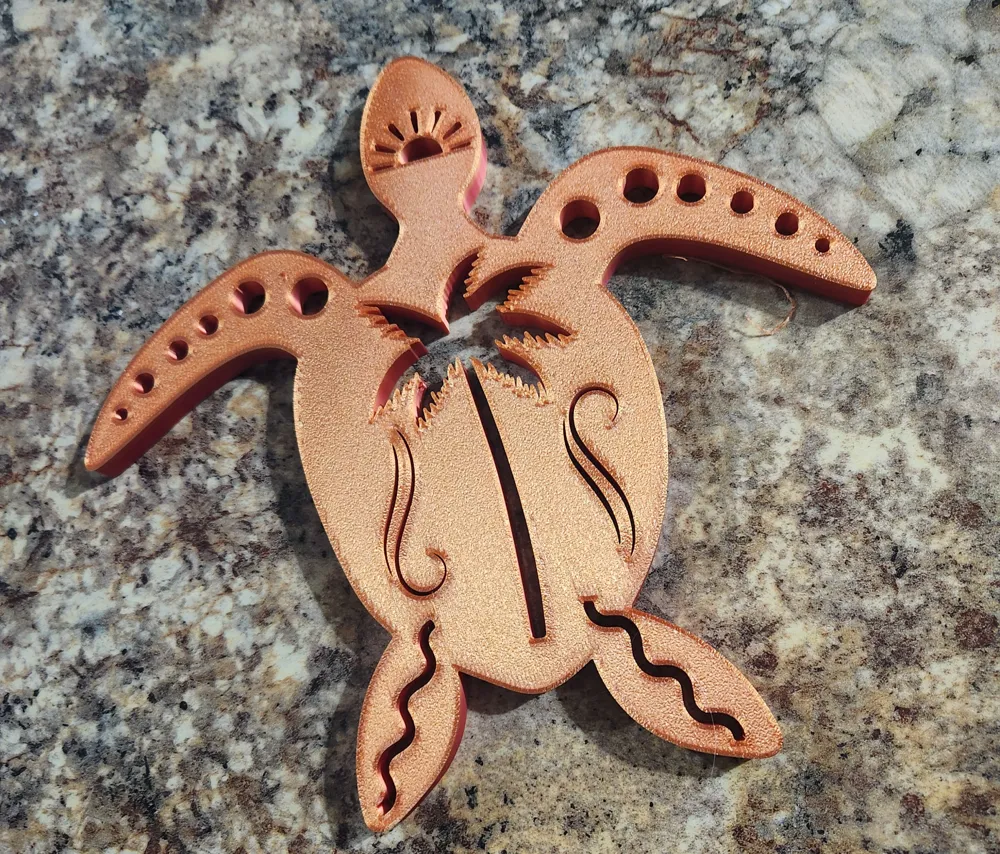 Palm Tree Sea Turtle Wall Decor by user_3950273816 - MakerWorld