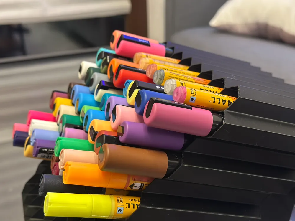 A stand for markers, pens, pencils, or brushes - Free 3D Print Model ...