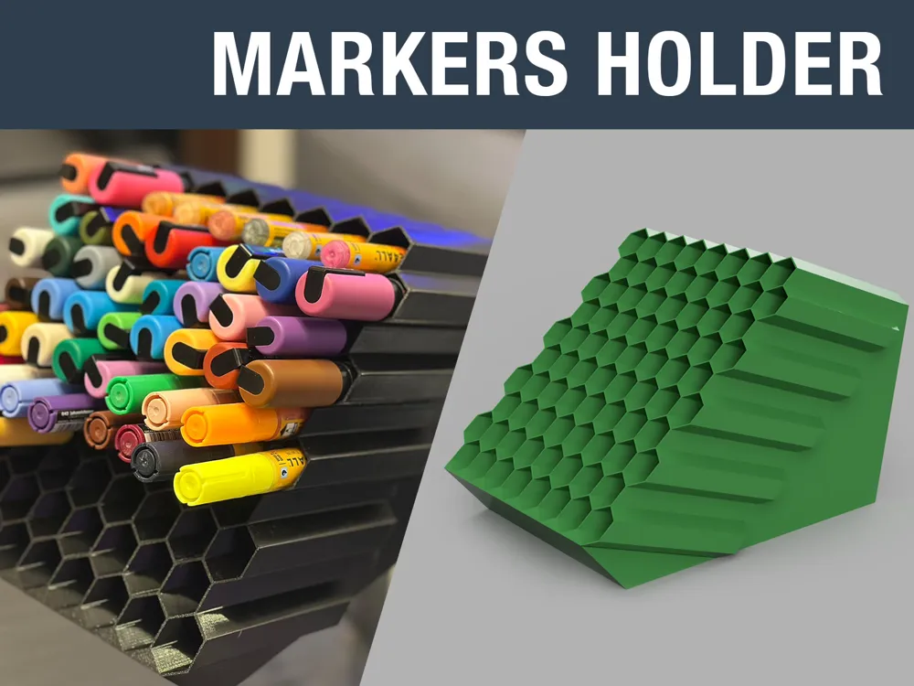 A stand for markers, pens, pencils, or brushes - Free 3D Print Model ...