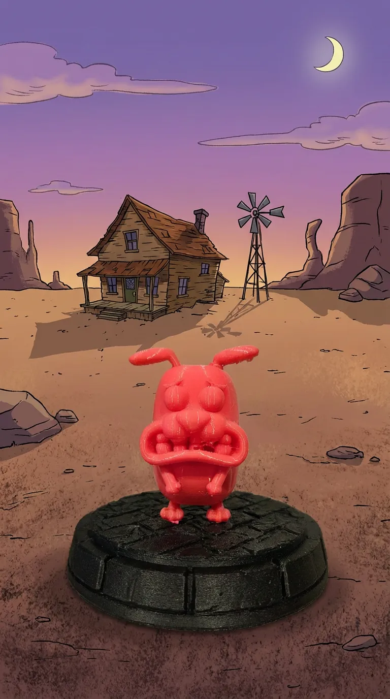 Courage The Cowardly Dog - Chibi – Kostenloses 3D-Druckmodell – MakerWorld