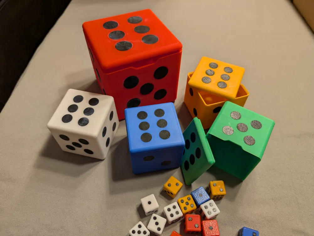 D6 Dice Box, Snap-on lid by anselor MakerWorld: Download Free 3D Models