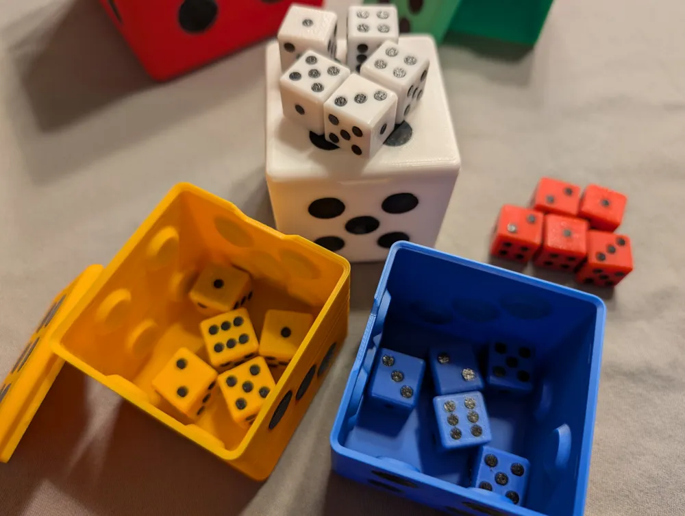 D6 Dice Box, Snap-on lid by anselor MakerWorld: Download Free 3D Models