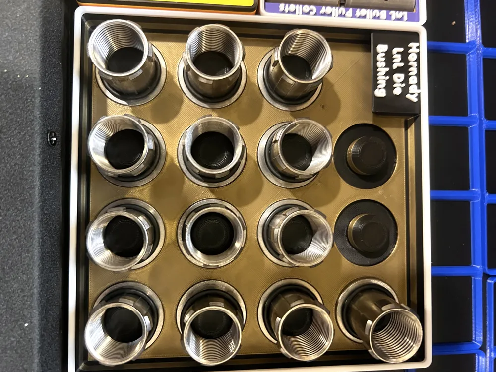 Gridfinity - Hornady LnL Die Bushing 4x4 - Free 3D Print Model - MakerWorld