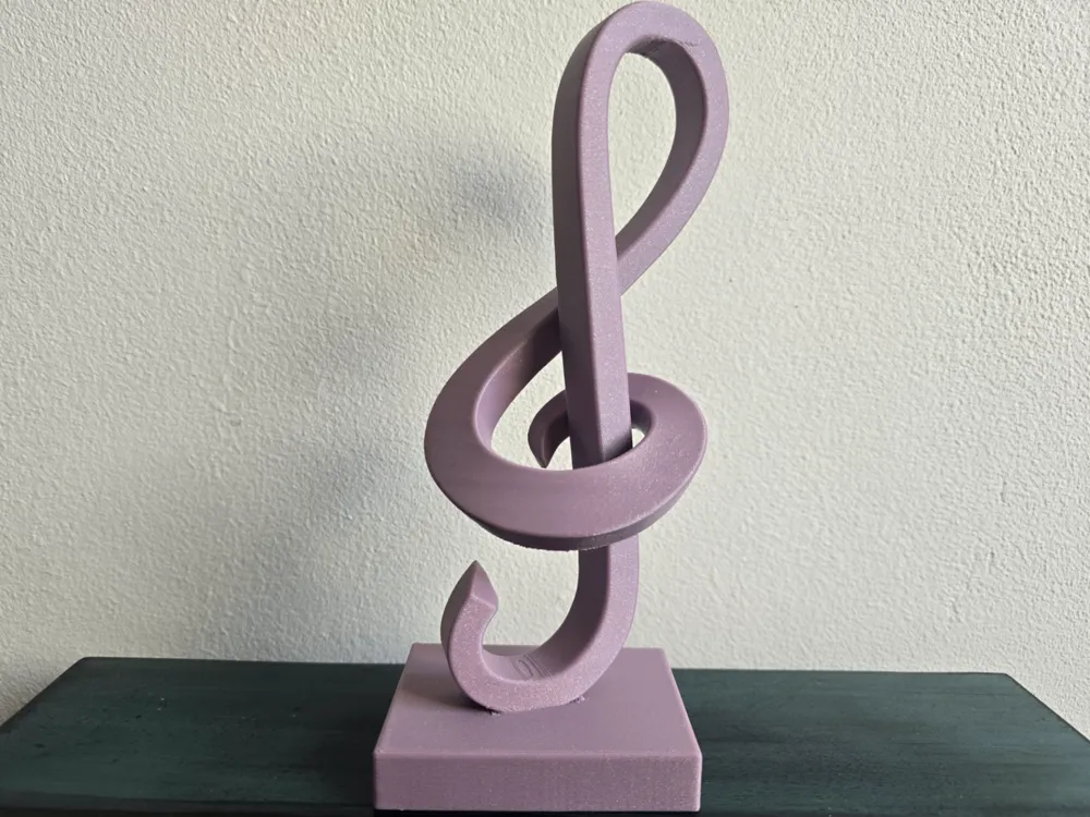 Elegant Treble Clef - Musical Abstract Sculpture - Free 3D Print Model ...