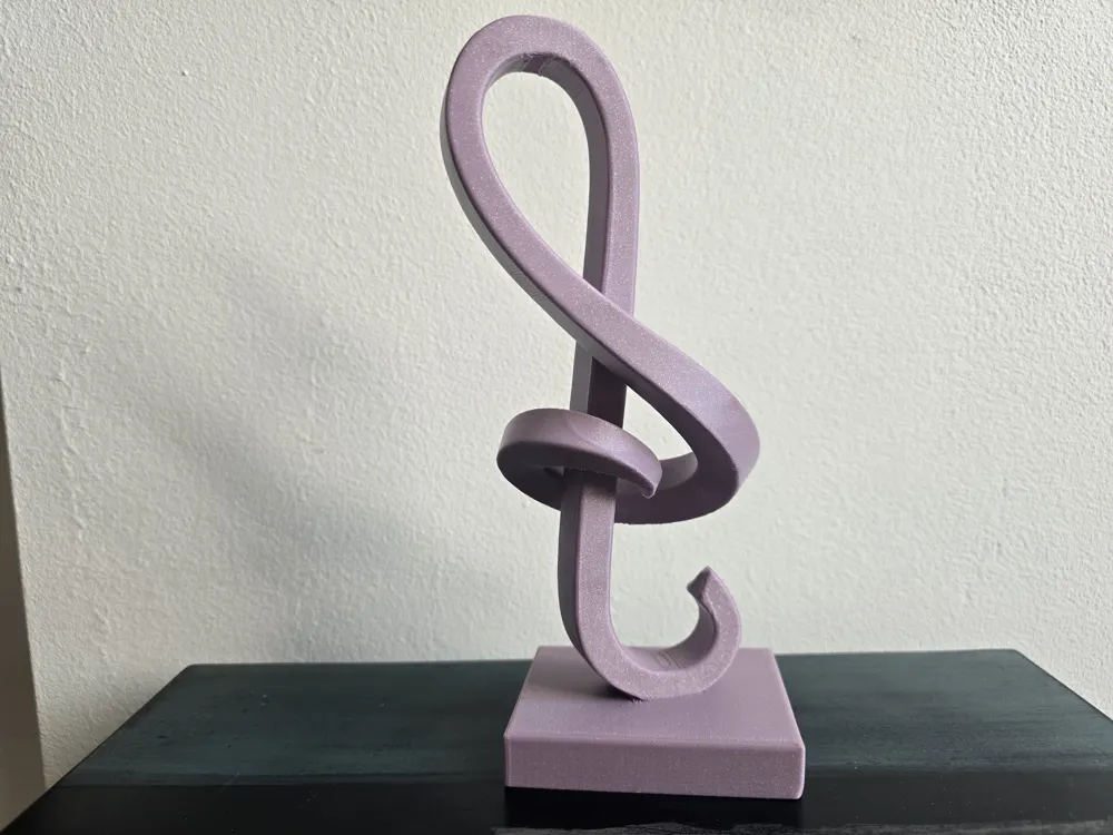 Elegant Treble Clef - Musical Abstract Sculpture - Free 3D Print Model ...