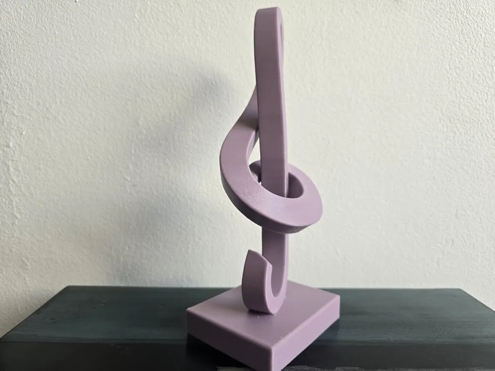Elegant Treble Clef - Musical Abstract Sculpture - Free 3D Print Model ...