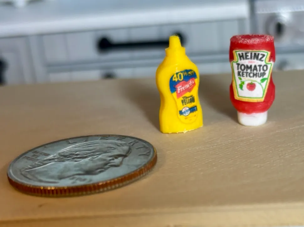 Dollhouse Scale 1:12 Mustard and Ketchup Bottles by Julie MakerWorld ...