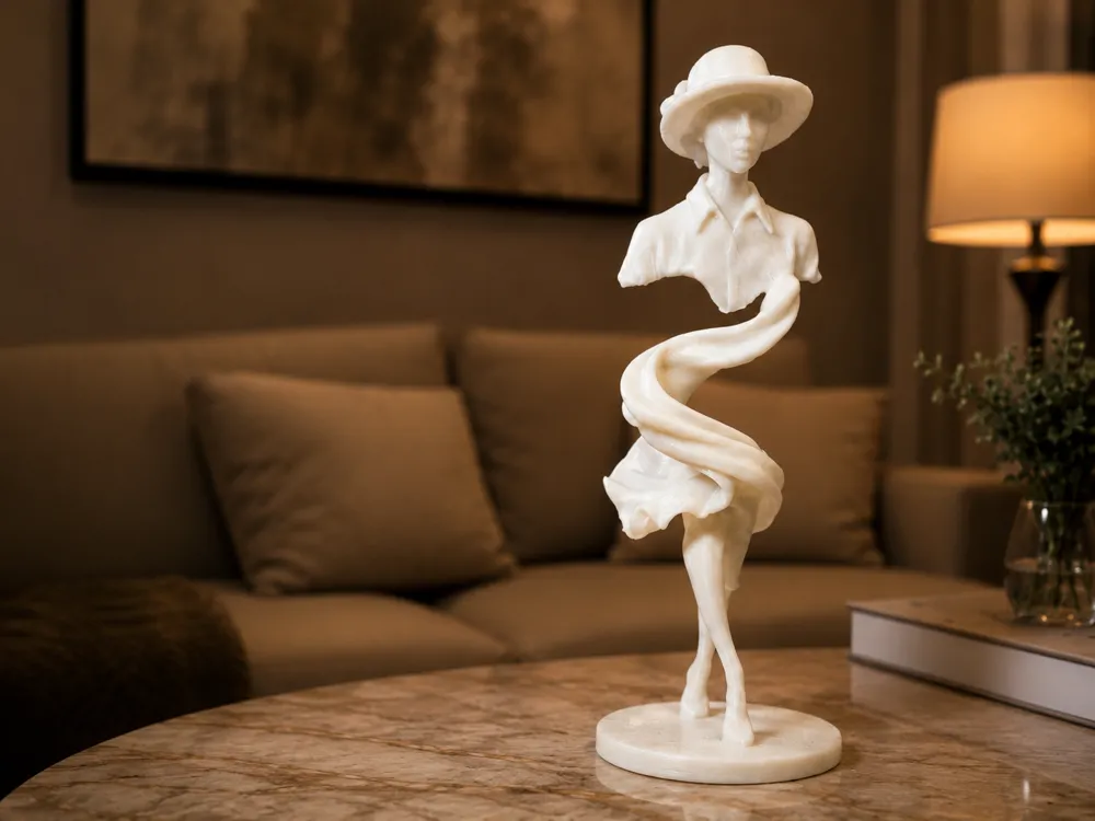 Elegant Wind Lady Sculpture Modern Female Figure - Free 3D Print Model ...