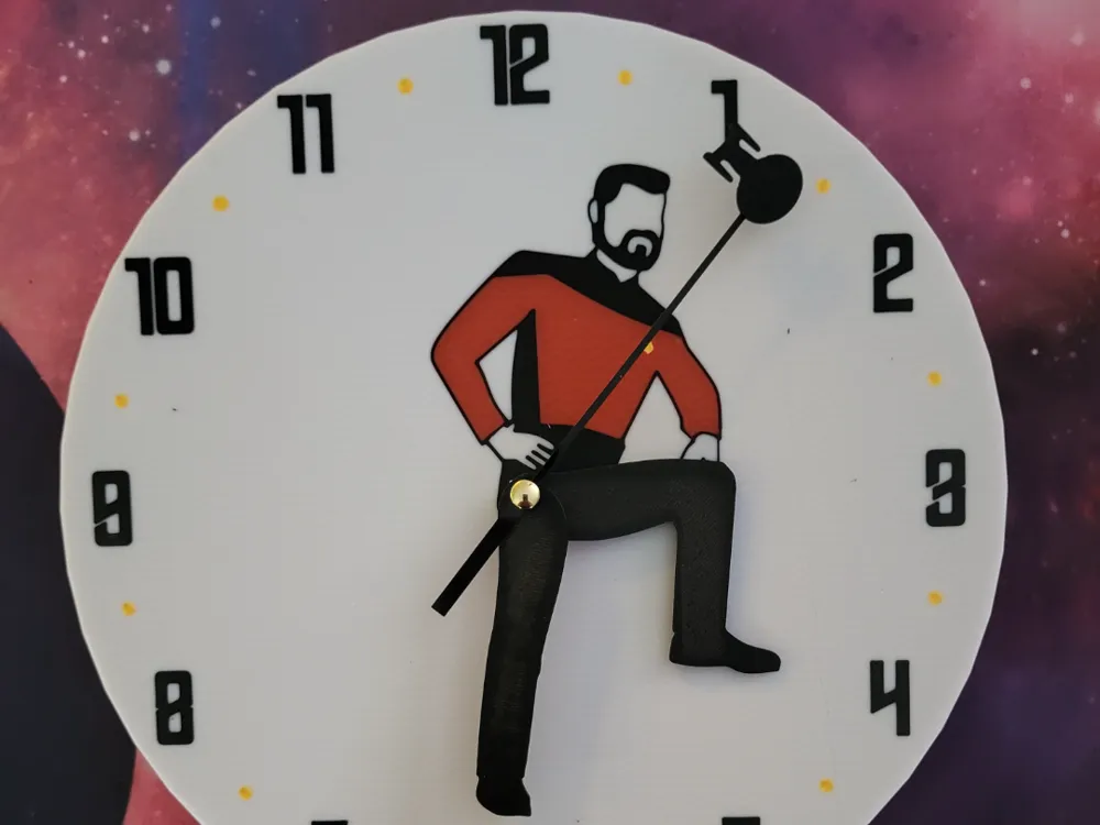 Star Trek Riker Pose Clock. - Free 3D Print Model - MakerWorld